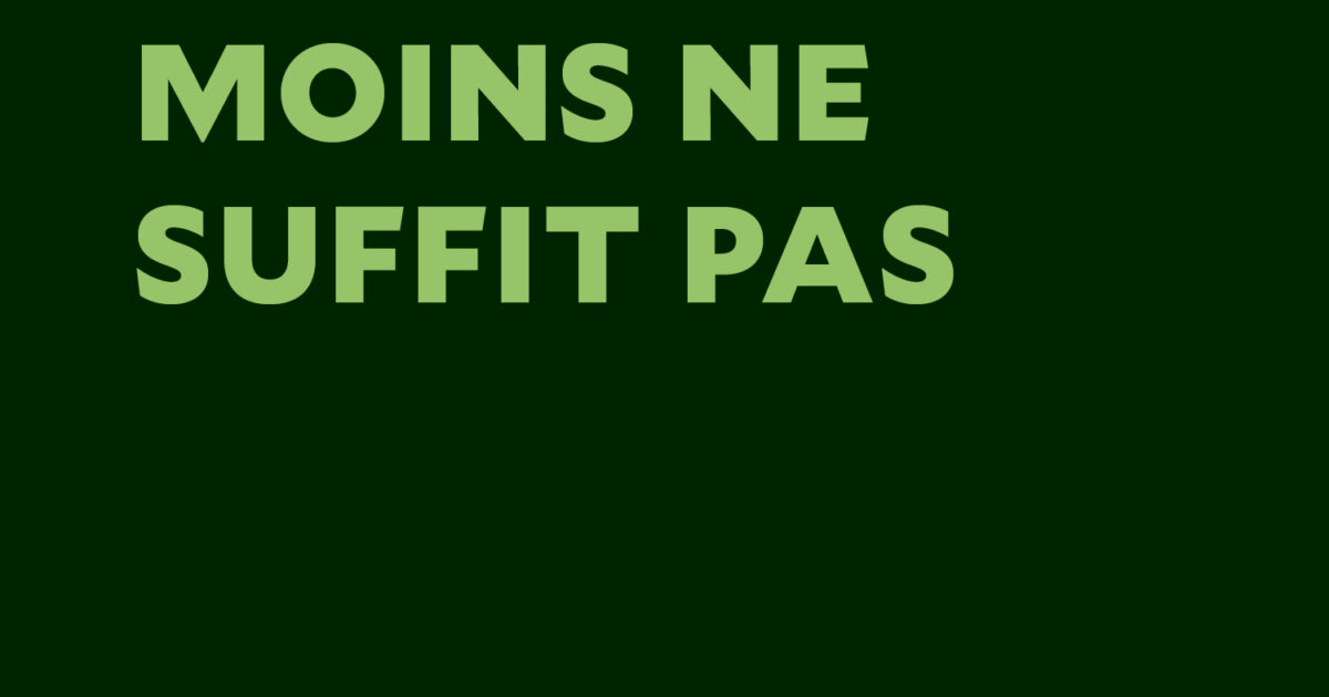 Travailler moins ne suffit pas | Écosociété
